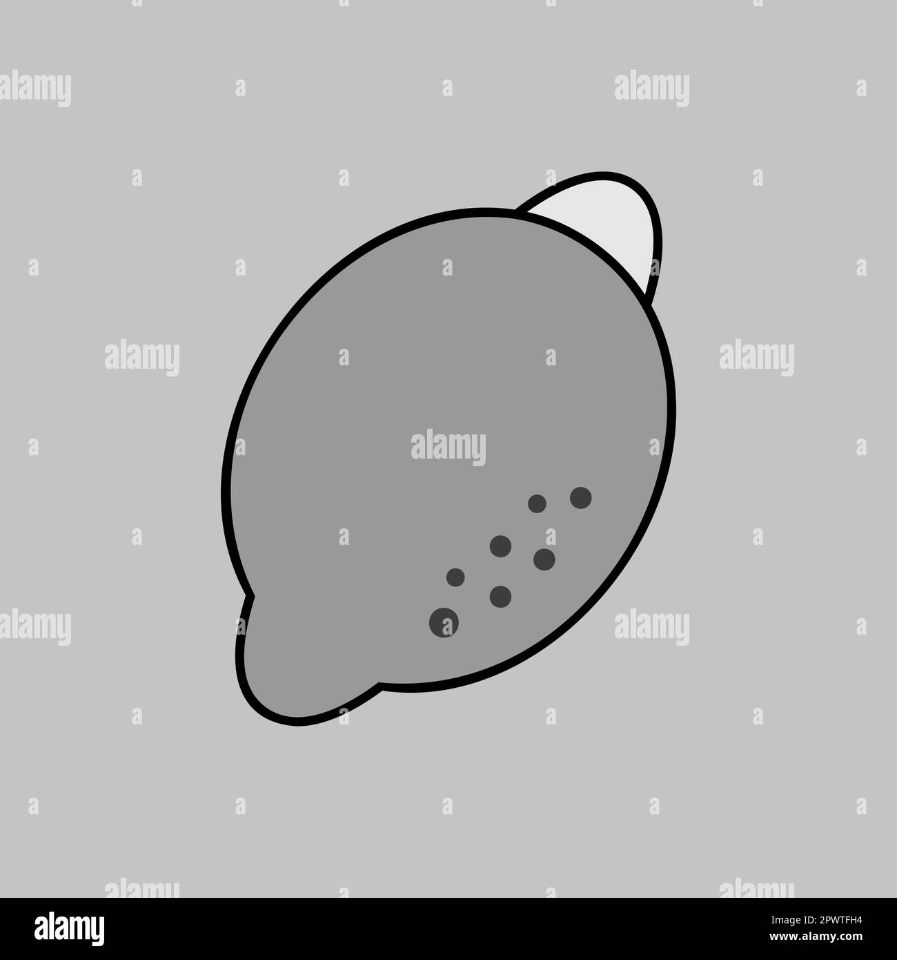 Lemon vector grayscale icon. Graph symbol for food and drinks web site ...