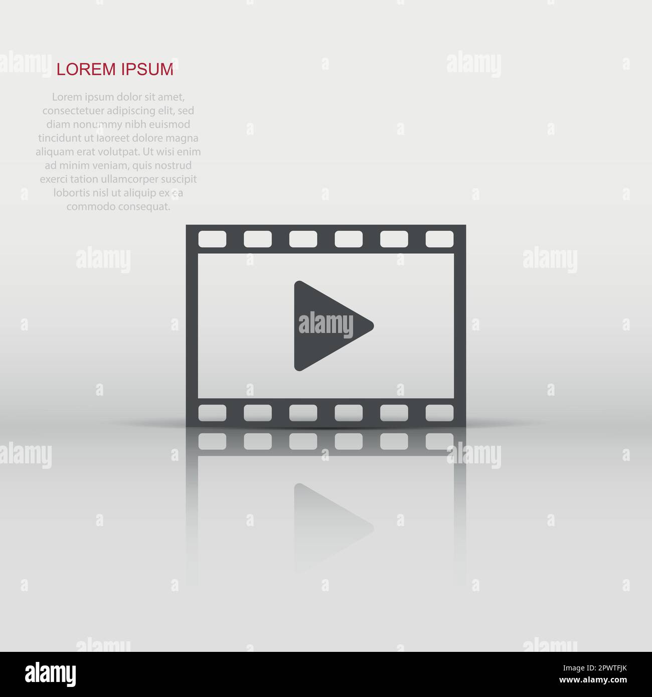 Vector play button icon in flat style. Play video sign illustration ...