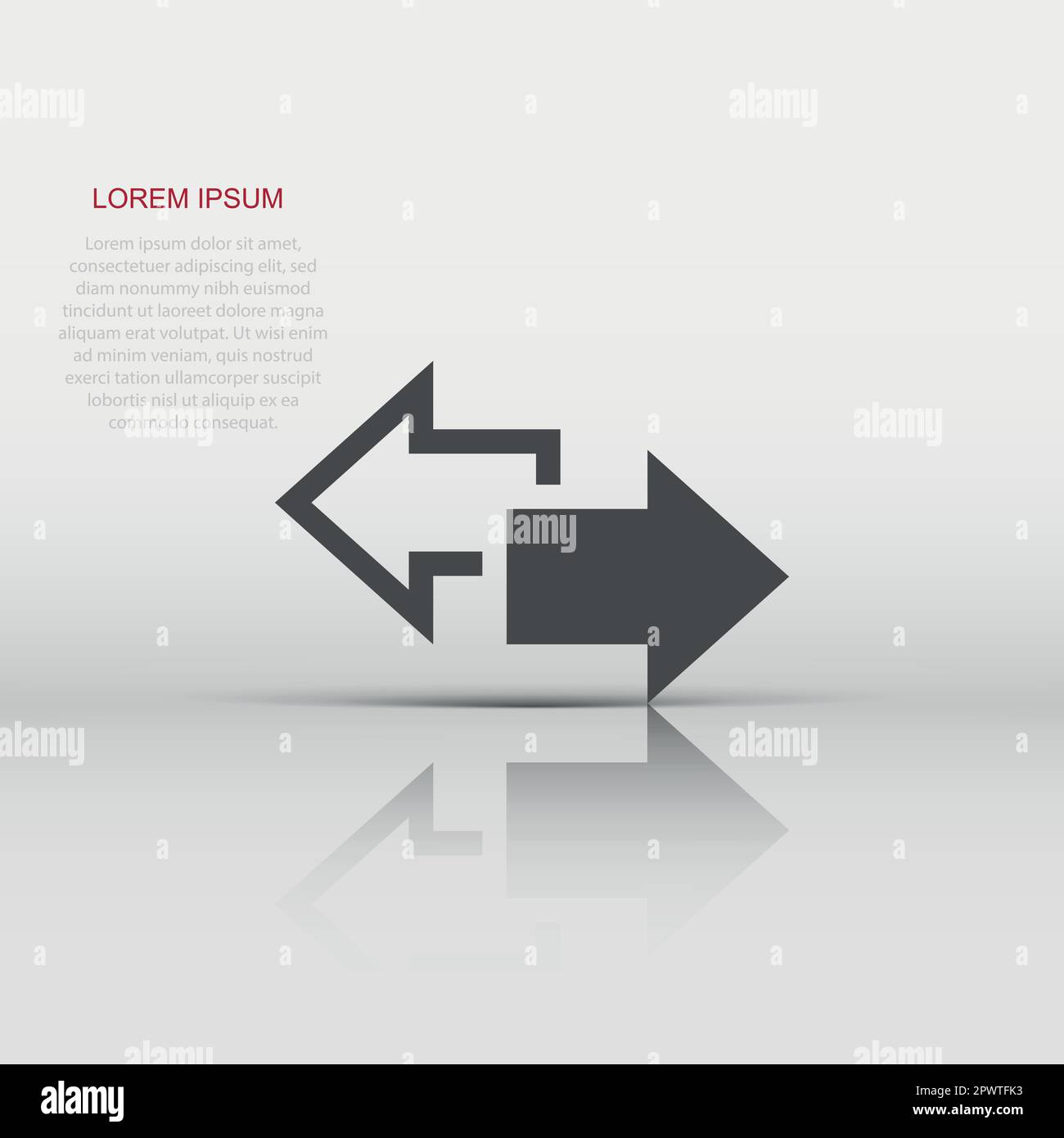 Vector Arrow Left And Right Icon In Flat Style Forward Arrow Sign