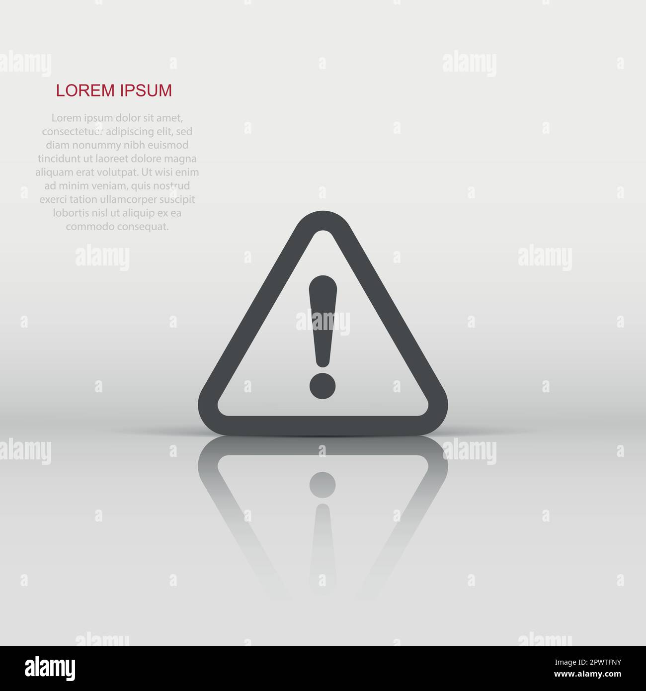 Vector danger icon in flat style. Attention caution sign illustration ...