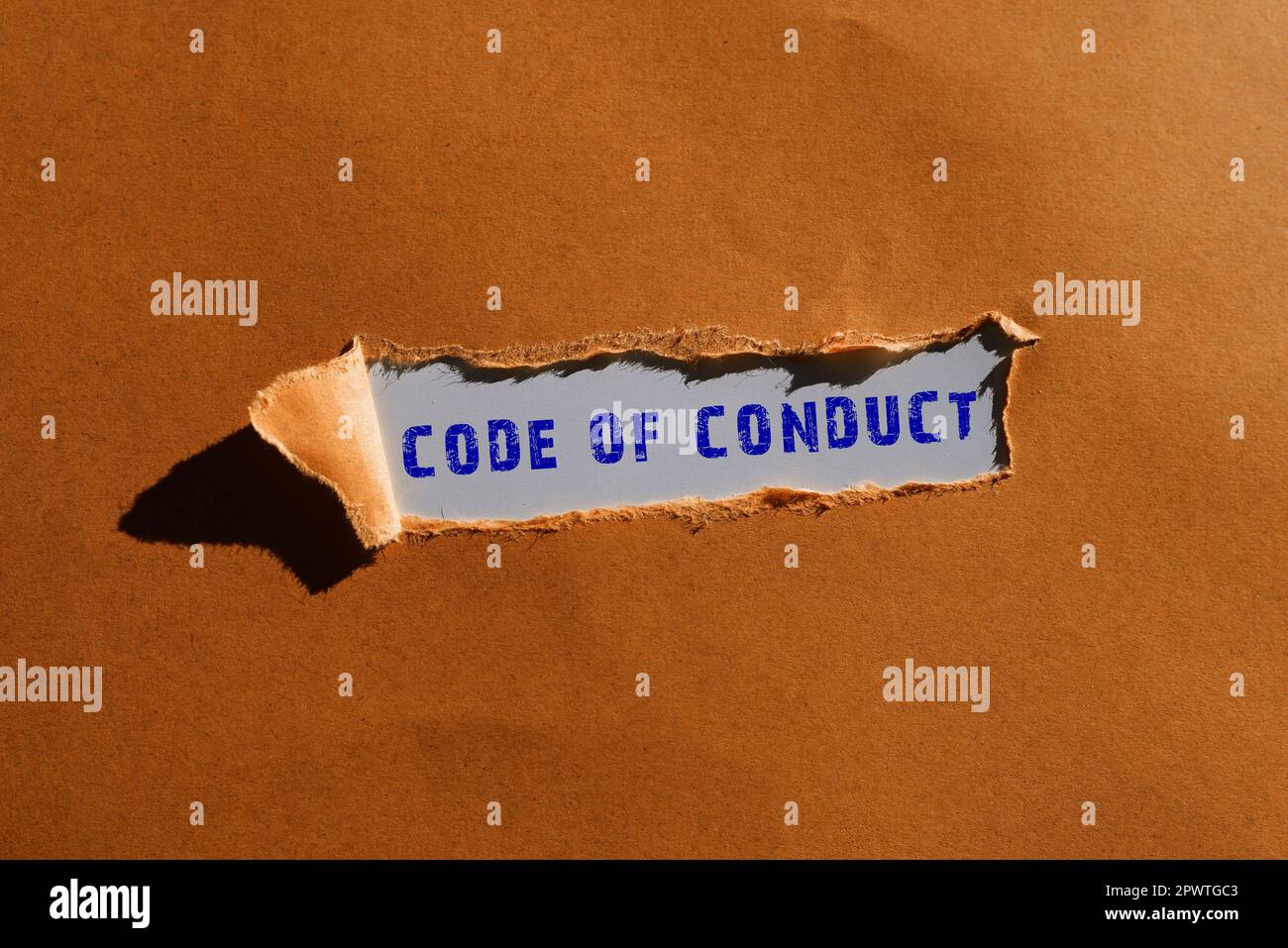 Sign displaying Code Of Conduct, Business overview Ethics rules moral ...