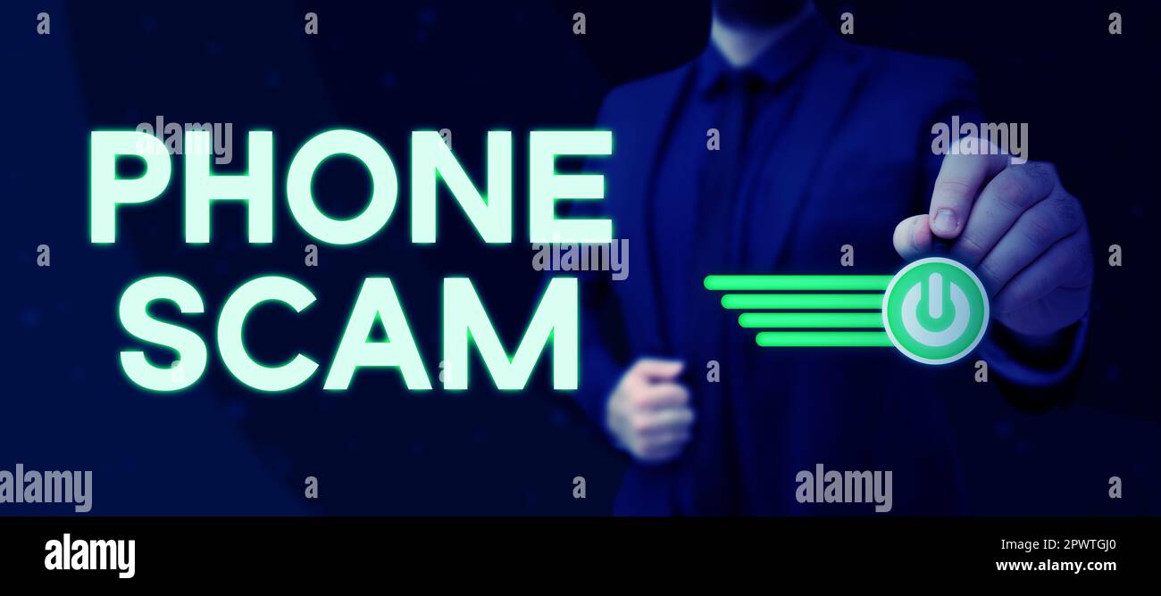 Writing displaying text Phone Scam, Business approach getting unwanted calls to promote products ...