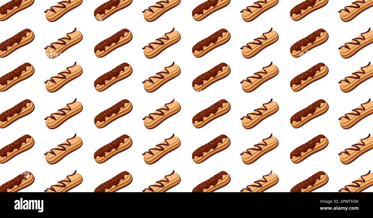 Panoramic eclair pattern on white background - Vector illustration ...