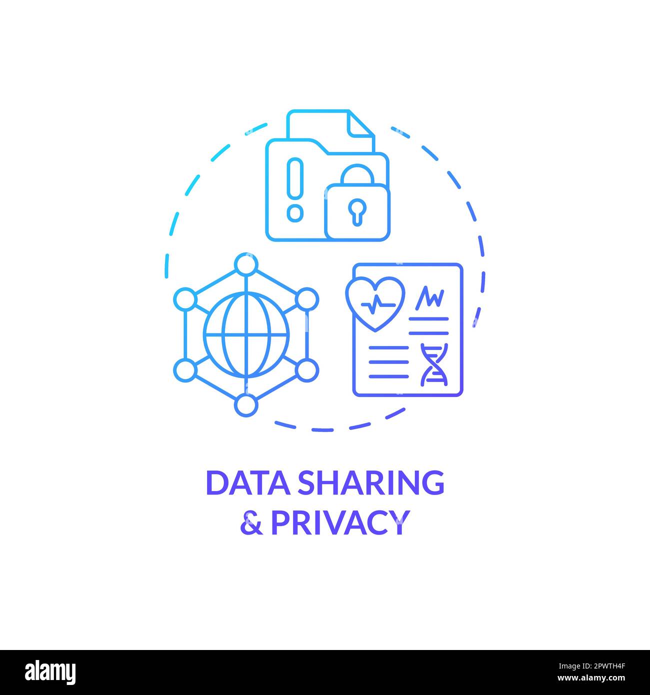 Data sharing and privacy blue gradient concept icon Stock Vector Image ...
