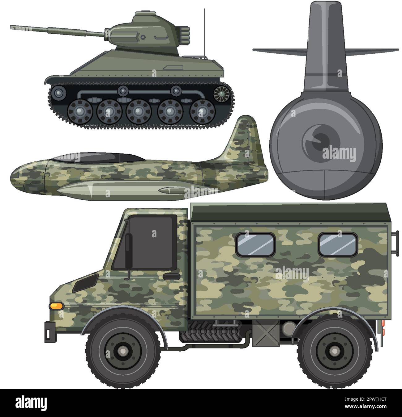 Set of military vehicles illustration Stock Vector Image & Art - Alamy