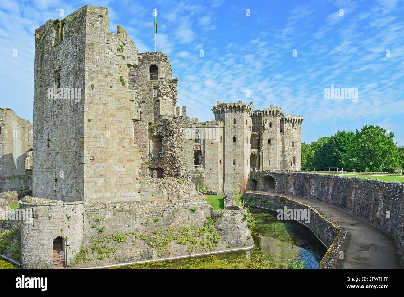 15th century Raglan Castle, Raglan, Monmouthshire, Wales, United ...