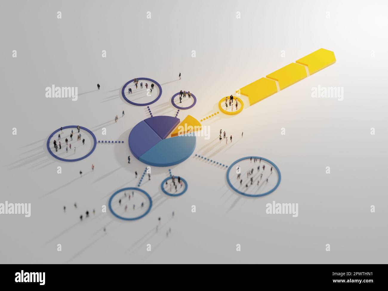 Top professional talent, abstract concept. Pie chart highlighting a ...
