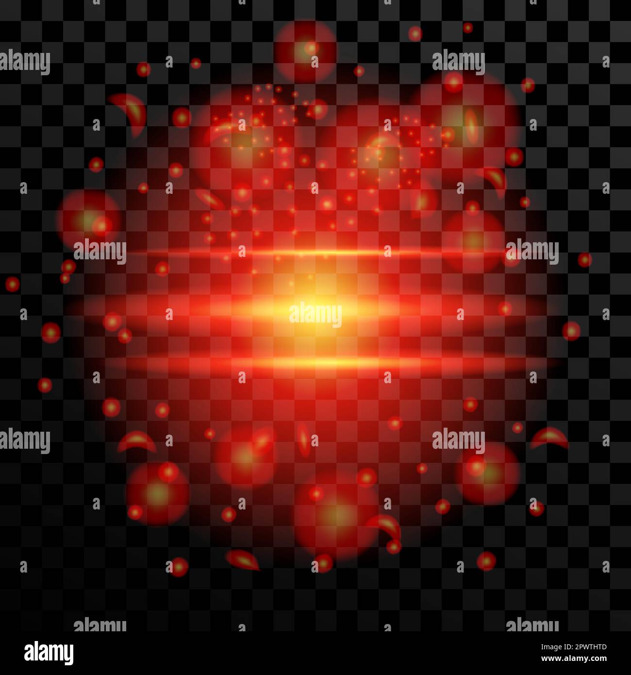 Vector Blurred Fire on Dark Background. Cartoon Flames. Bonfire Burst ...