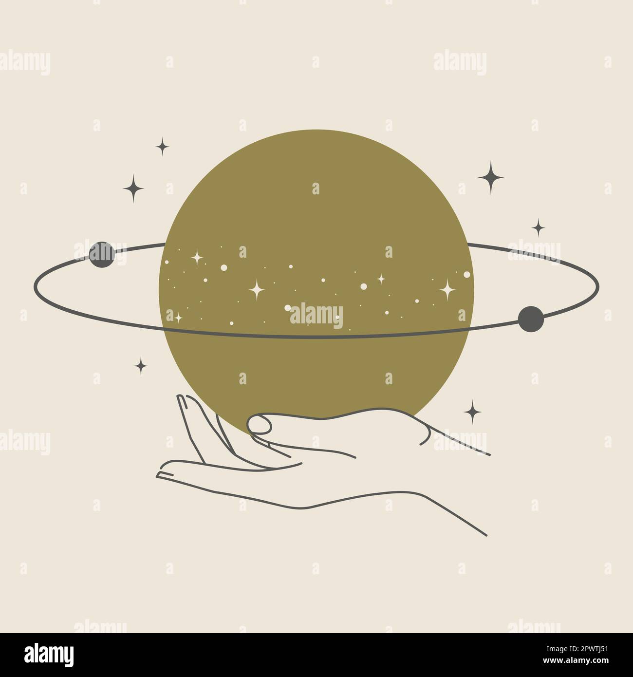 Vector illustration of astrology mystic background. Outer space and ...