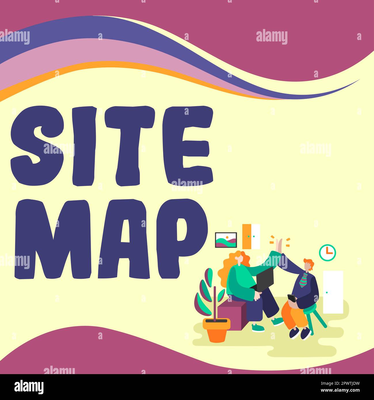 Flat map of the word hi-res stock photography and images - Alamy