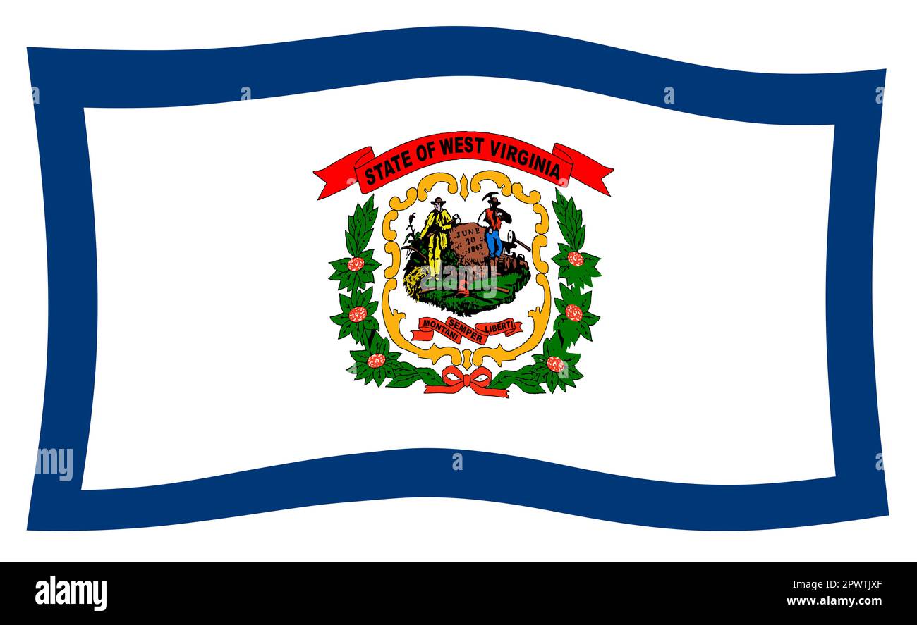 The state flag of the USA state of West Virginia blowing in wind Stock ...