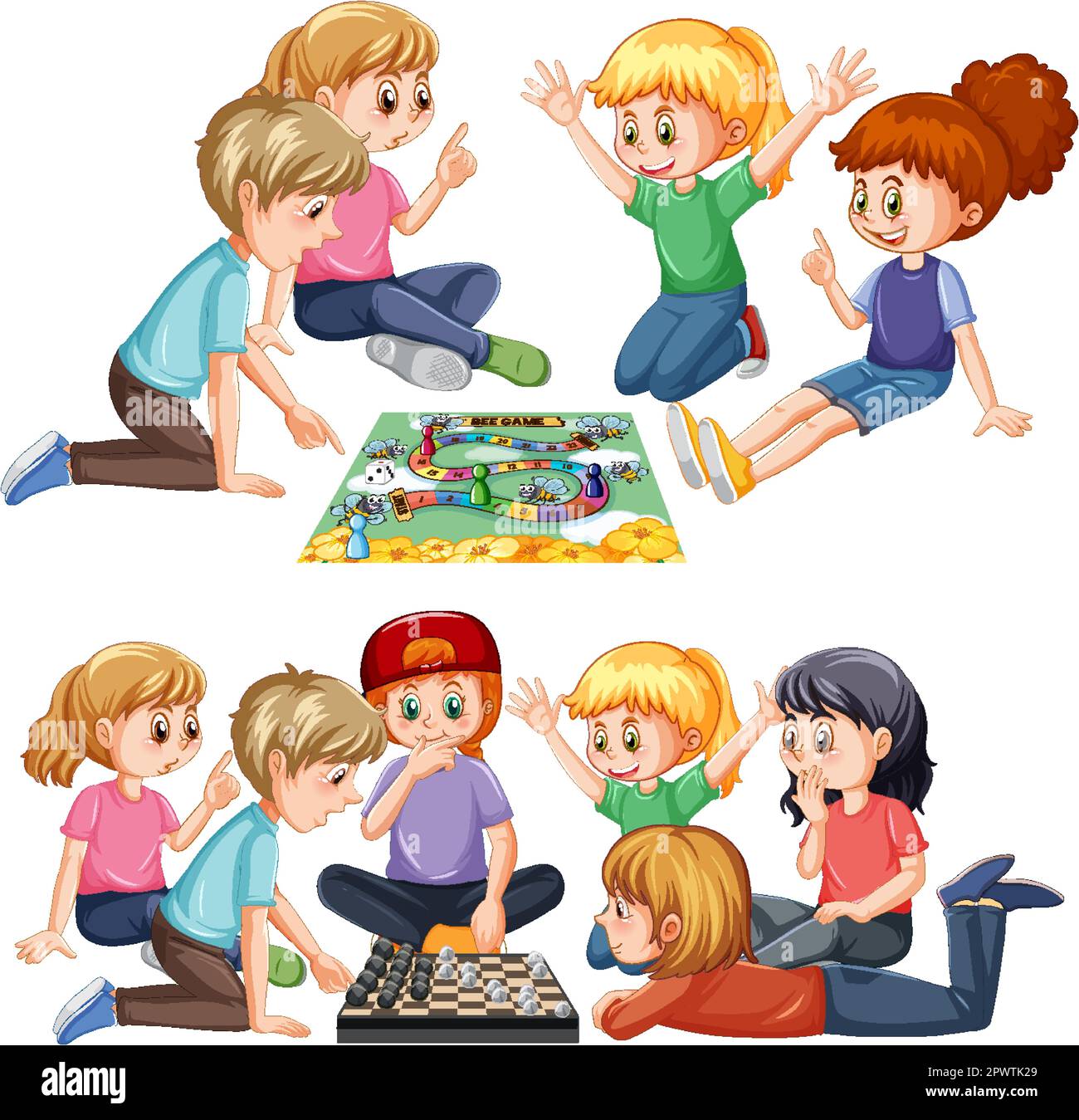 Set of children and board game illustration Stock Vector Image & Art ...