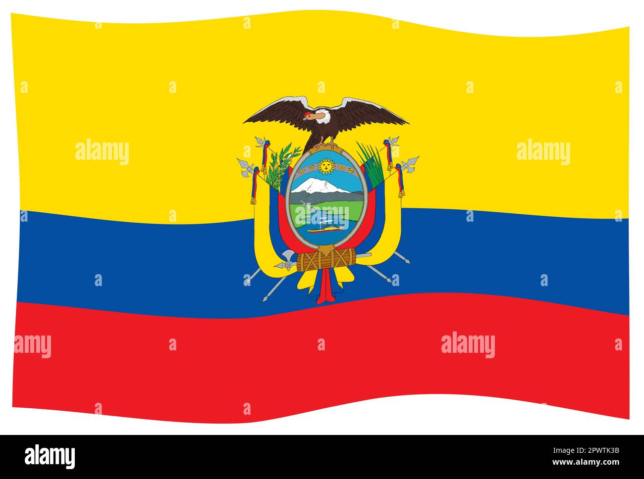 Flag of the South American country of Ecuador Stock Photo - Alamy
