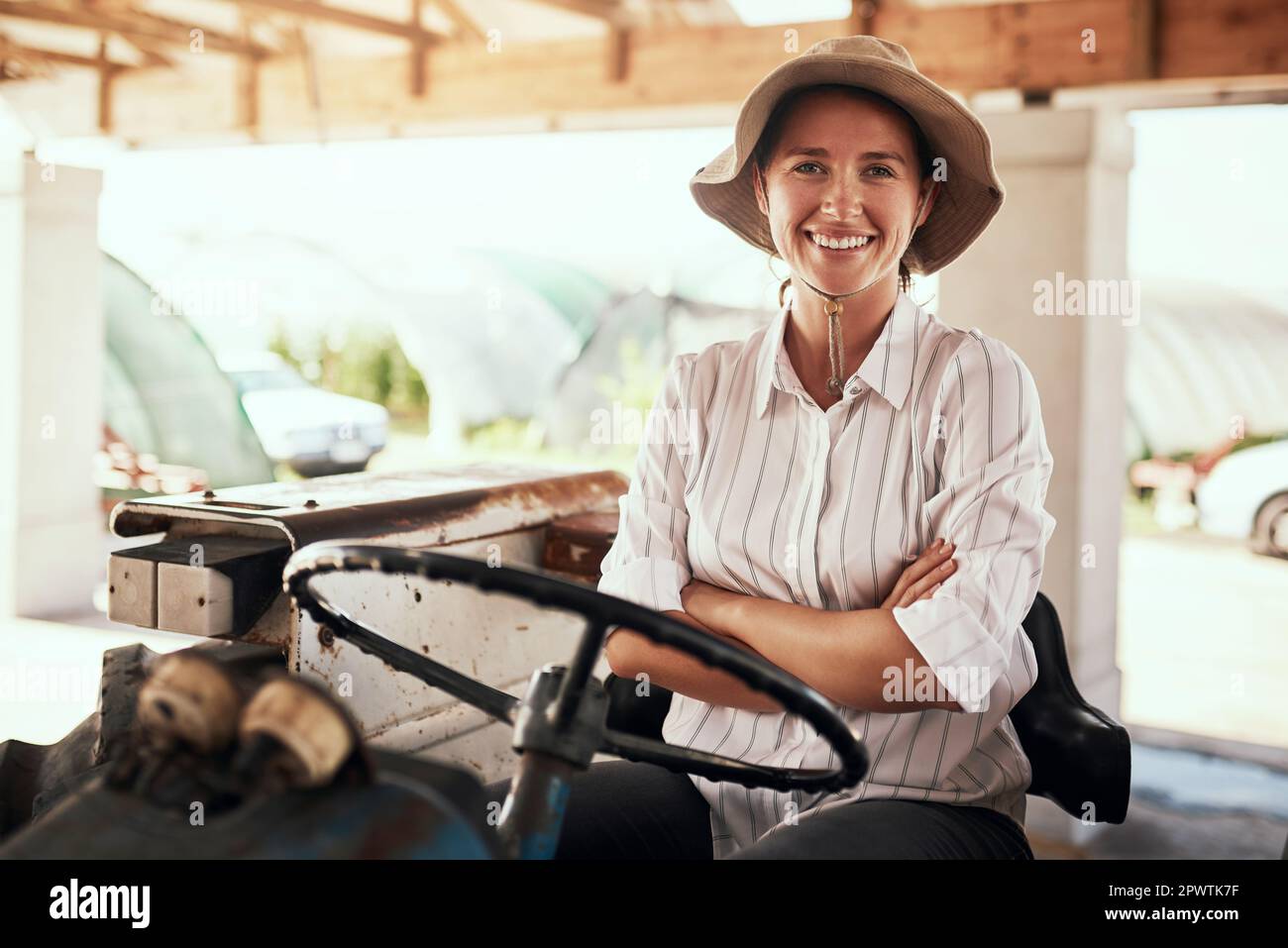 Farmer posing with tractor hi-res stock photography and images - Alamy