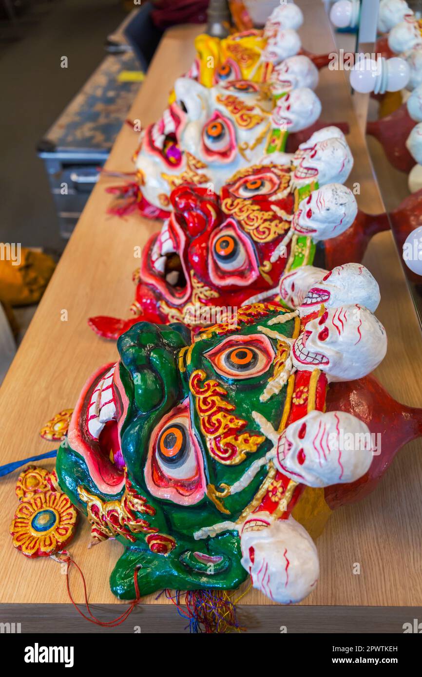 Skull-Masks of Tashi Lhunpo Monks at Lighthouse, Poole, Dorset, UK in ...