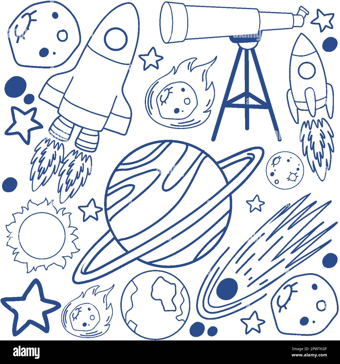 Astronomy Objects and Icons Vector Set illustration Stock Vector Image ...