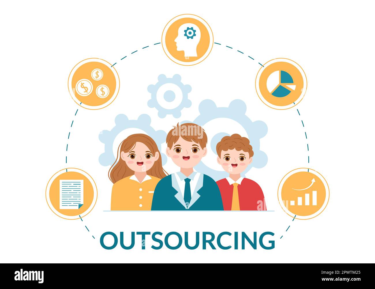 Outsourcing Business with Idea of Teamwork, Company Development ...