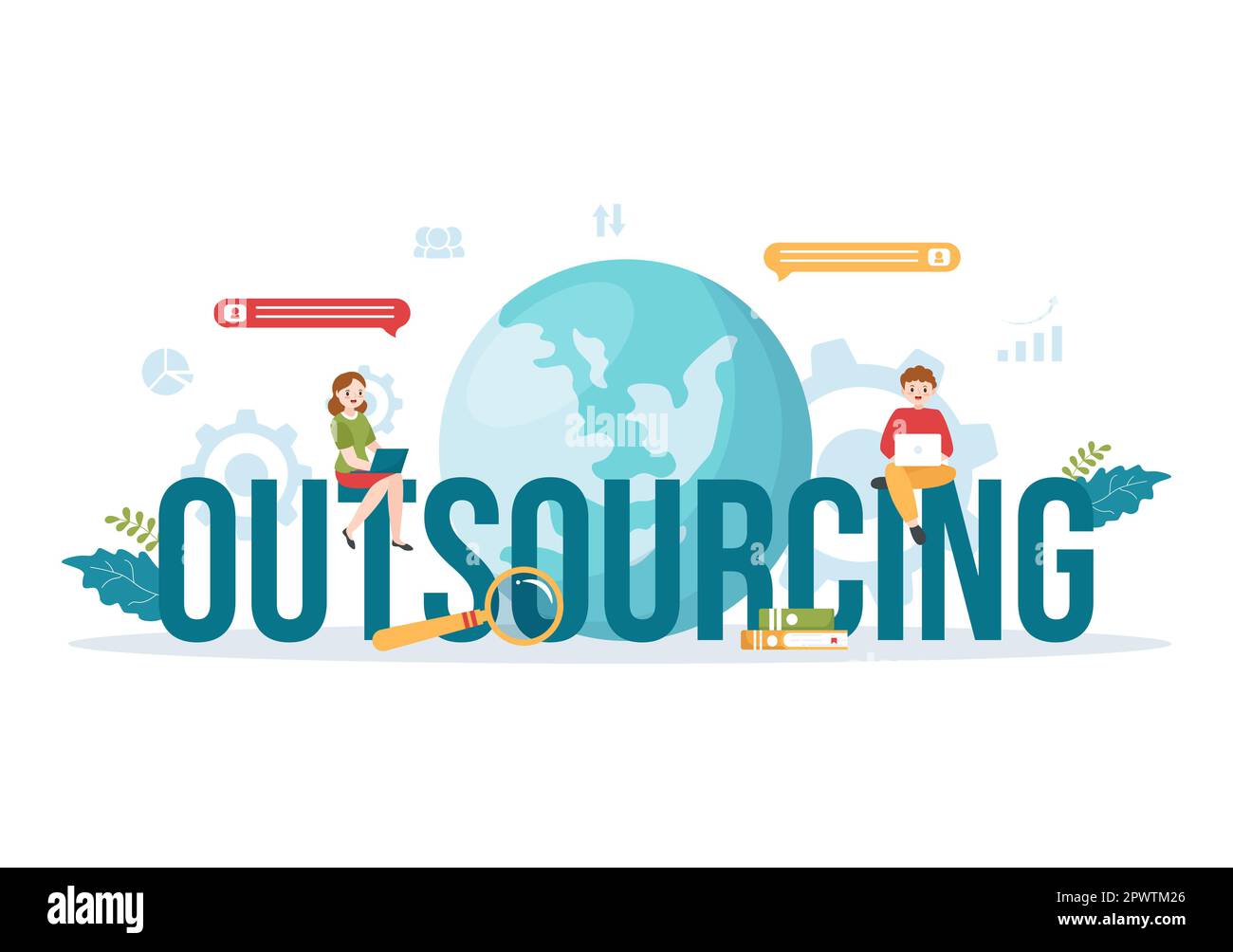 Outsourcing Business with Idea of Teamwork, Company Development ...