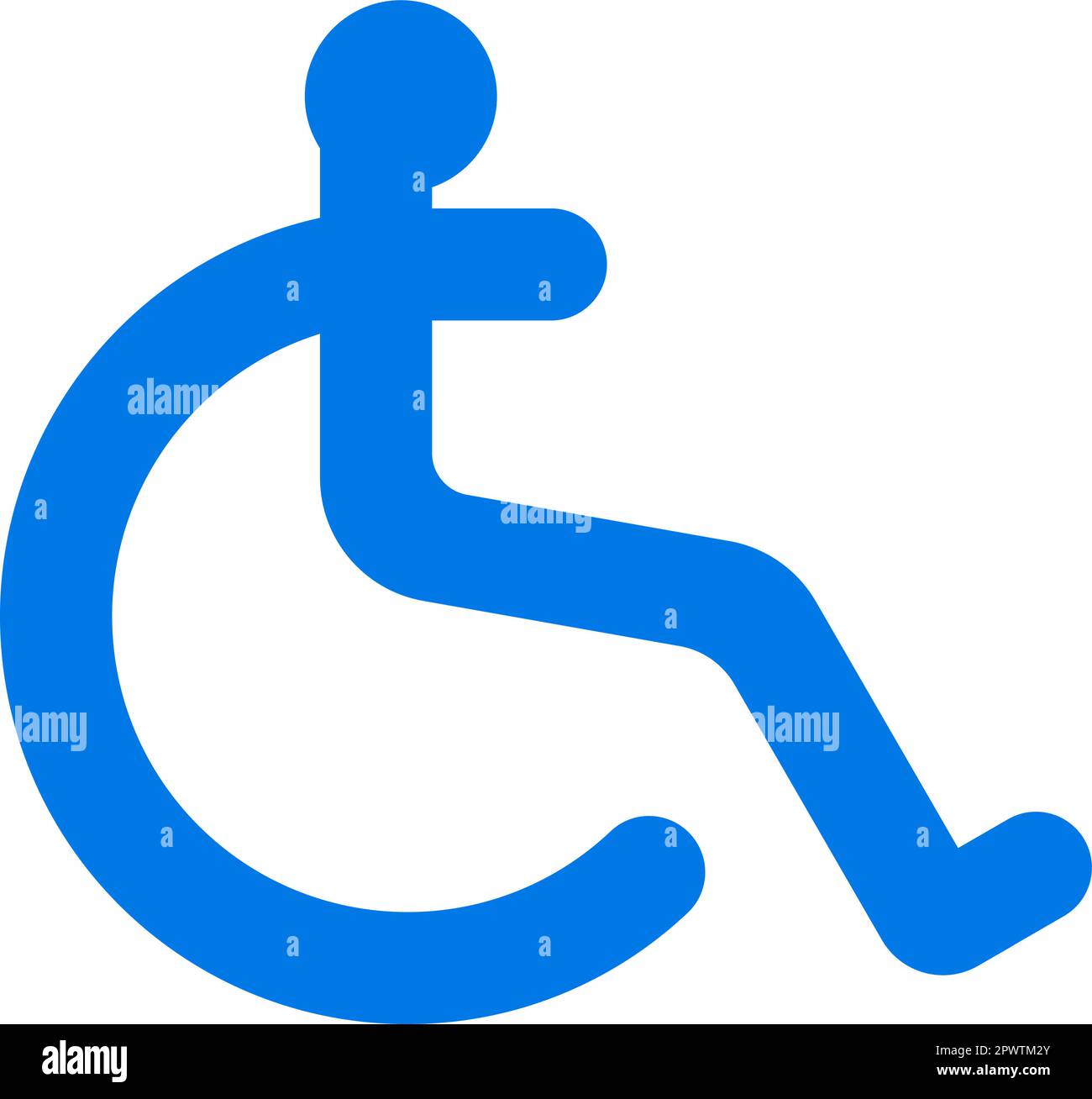 Handicapped patient line icon. Disabled man outline icon. Linear style ...