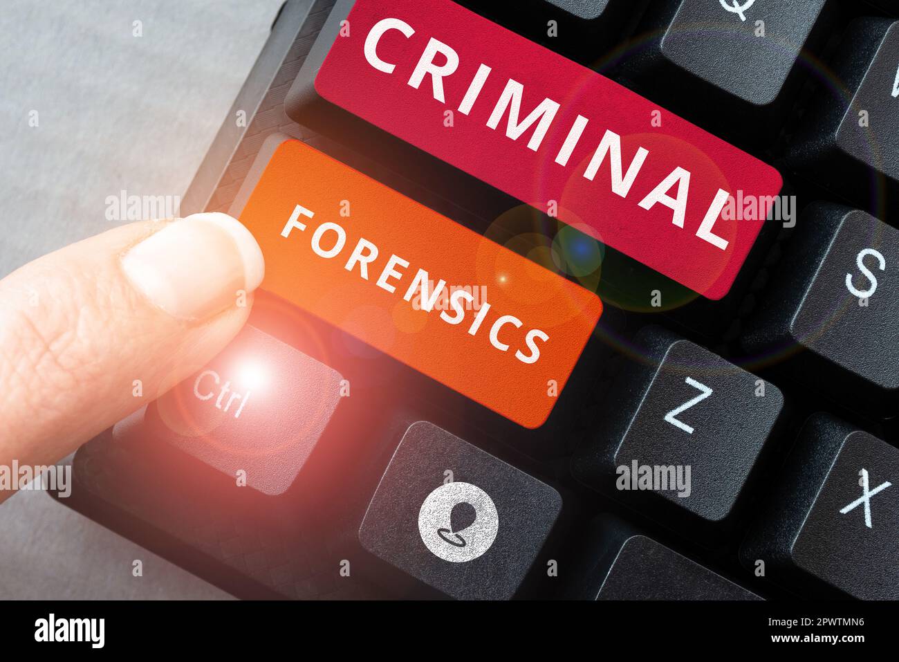 Sign displaying Criminal Forensics, Business showcase Federal Offense ...