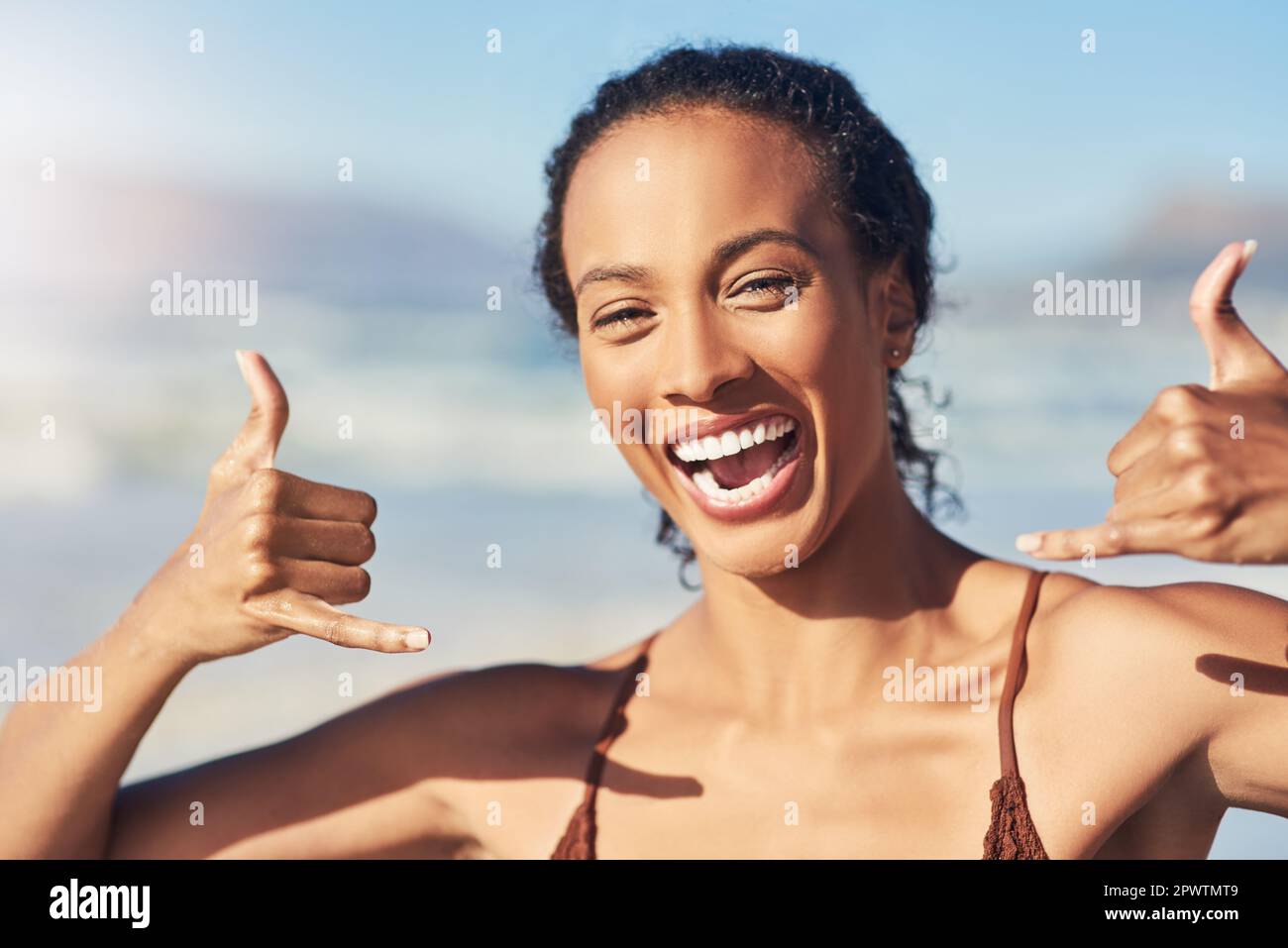 Get To The Beach And Have A Good Time A Beautiful Young Woman Spending