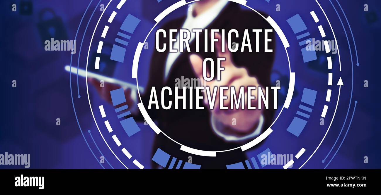 Inspiration showing sign Certificate Of Achievement, Word Written on ...