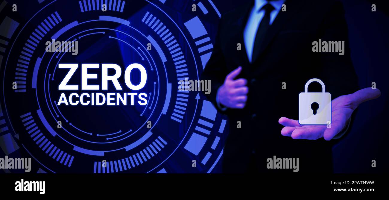 Conceptual display Zero Accidents, Word Written on important strategy ...