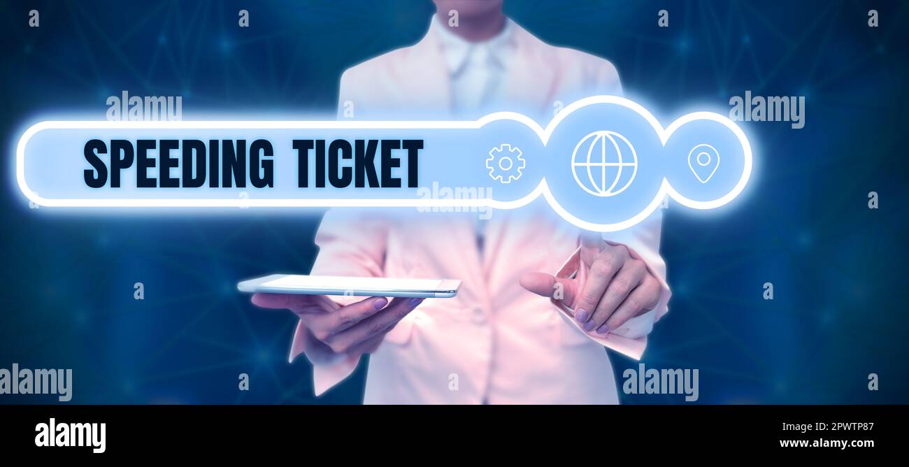 Text caption presenting Speeding Ticket, Business idea psychological ...
