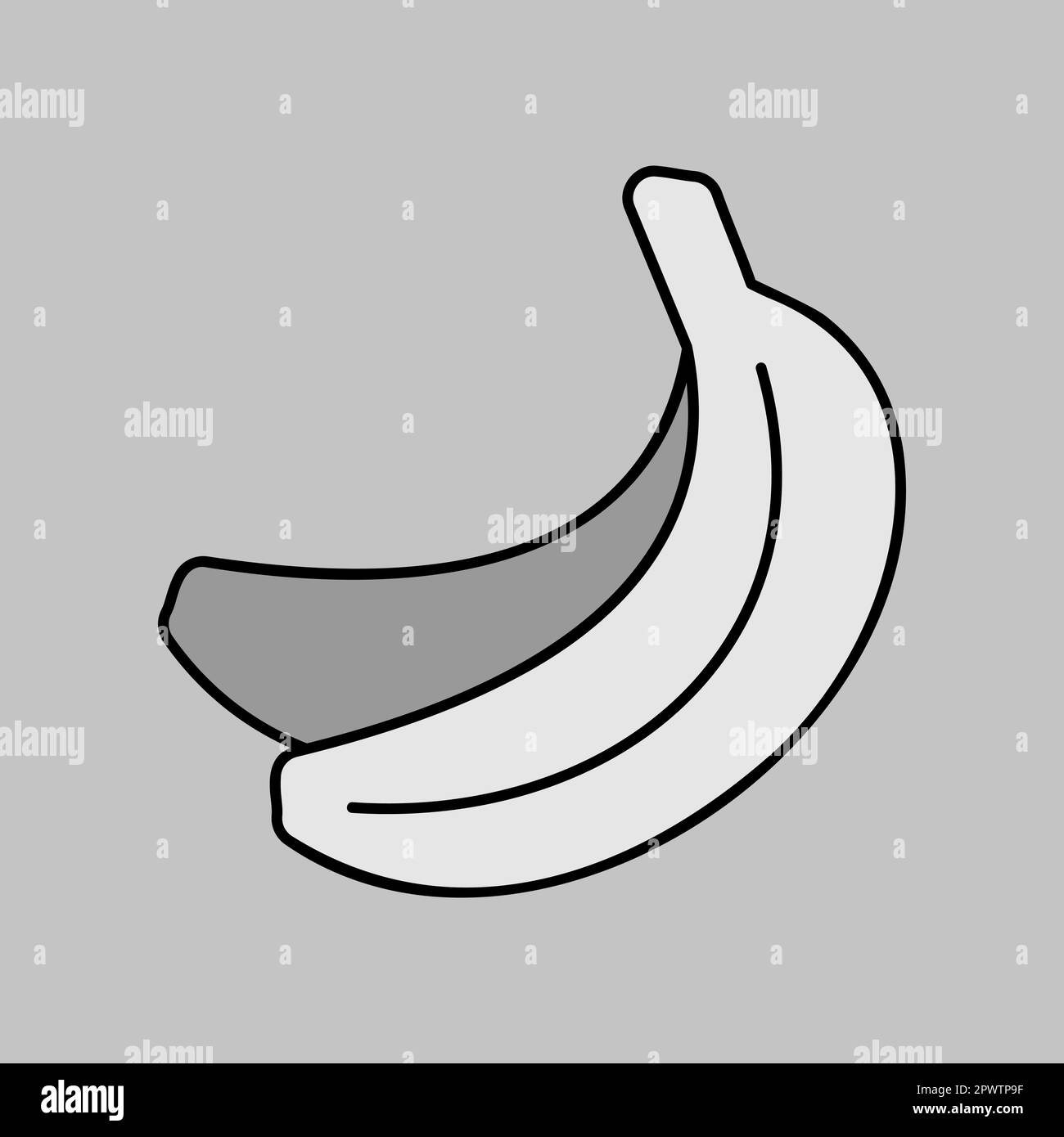 Banana vector grayscale icon. Graph symbol for food and drinks web site ...