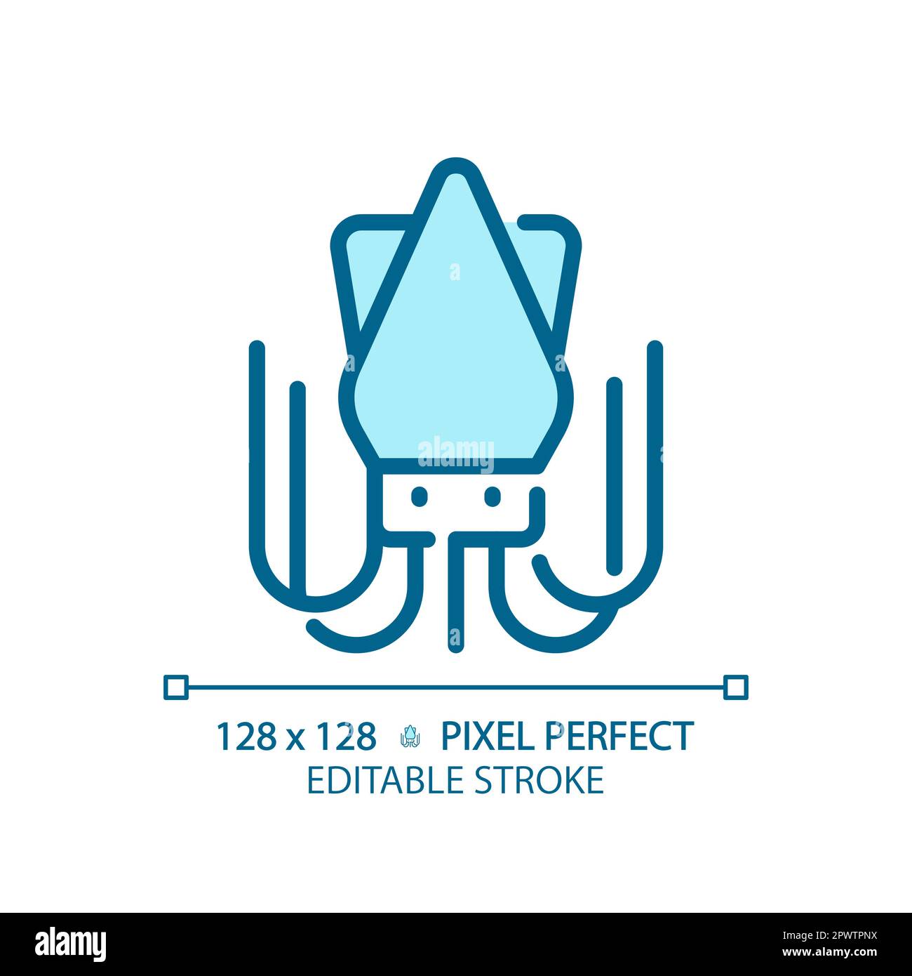 Seafood pixel perfect blue RGB color icon Stock Vector Image & Art - Alamy