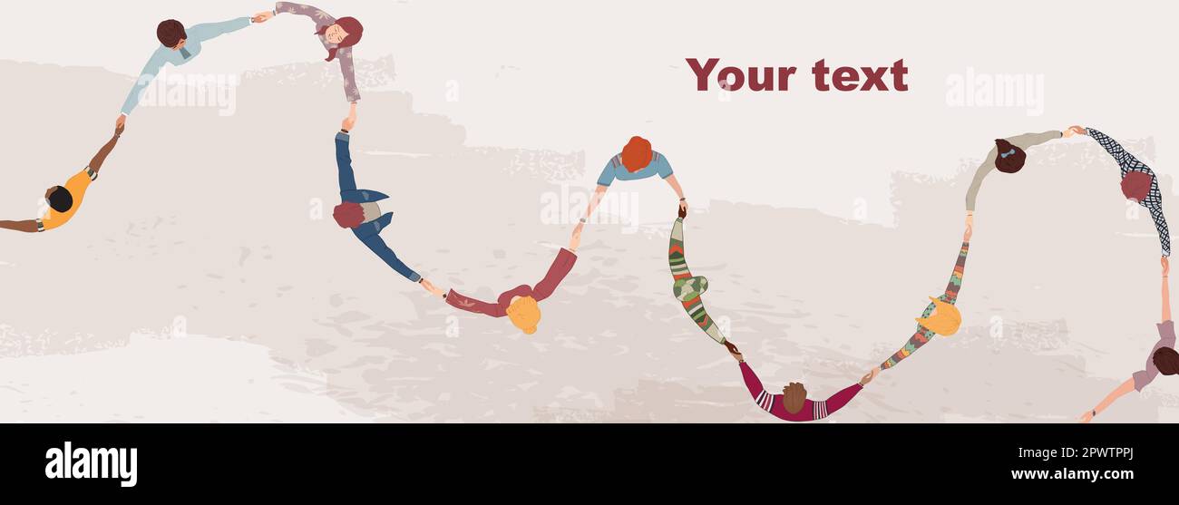 Banner copy space. Volunteer people concept. Multicultural people ...