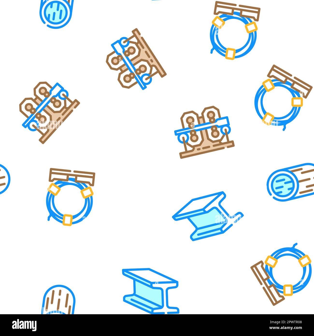 steel production industry metal vector seamless pattern thin line ...