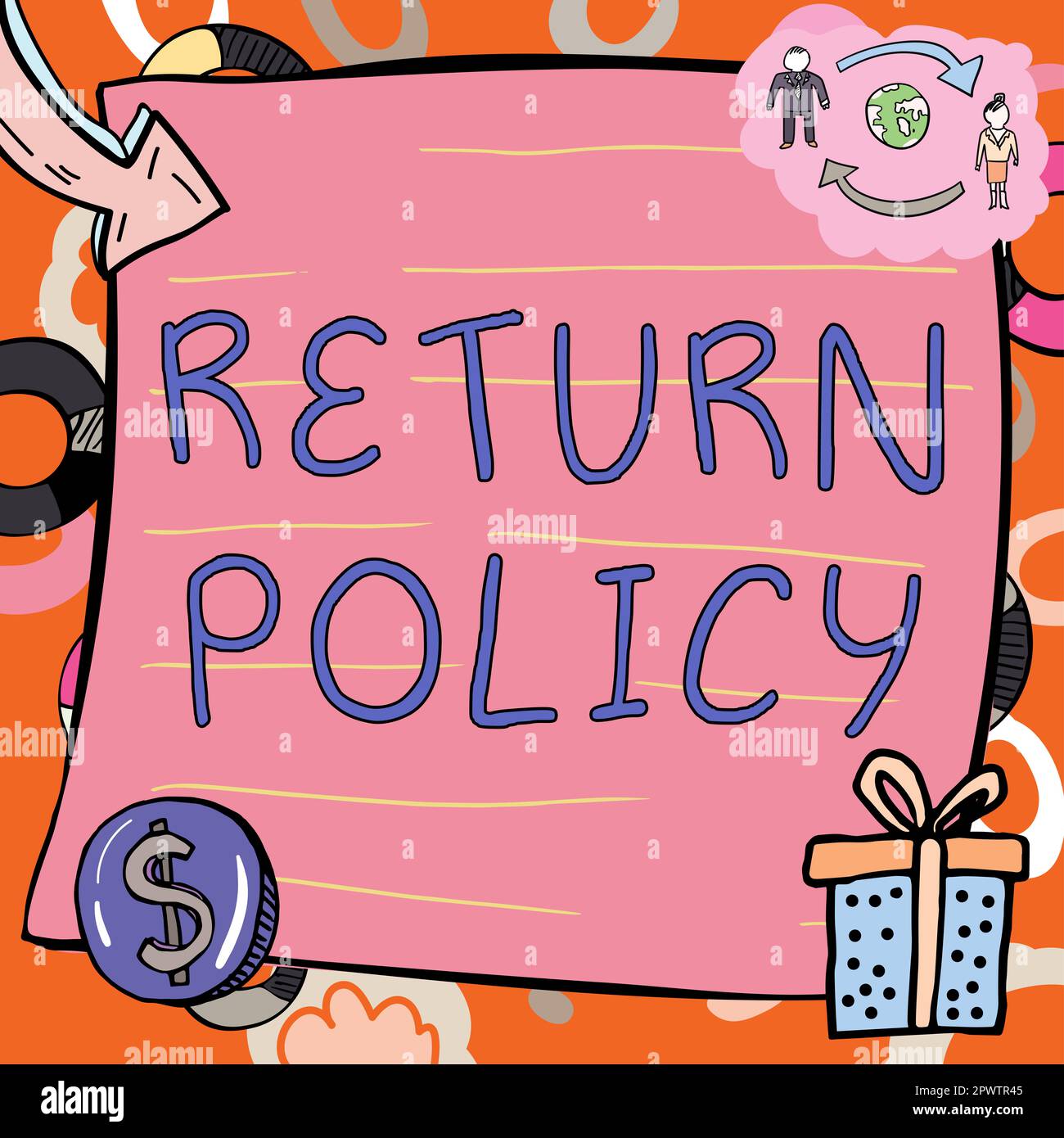 Text caption presenting Return Policy, Business showcase Tax ... Text caption presenting Return Policy, Business showcase Tax ...