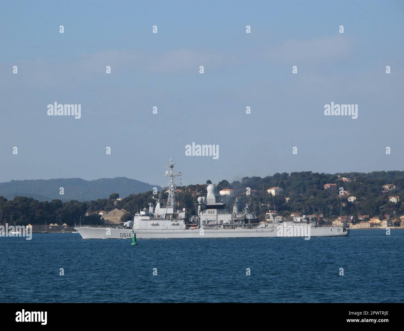 Cassard frigate of the French Navy in the harbor of Toulon Stock Photo ...