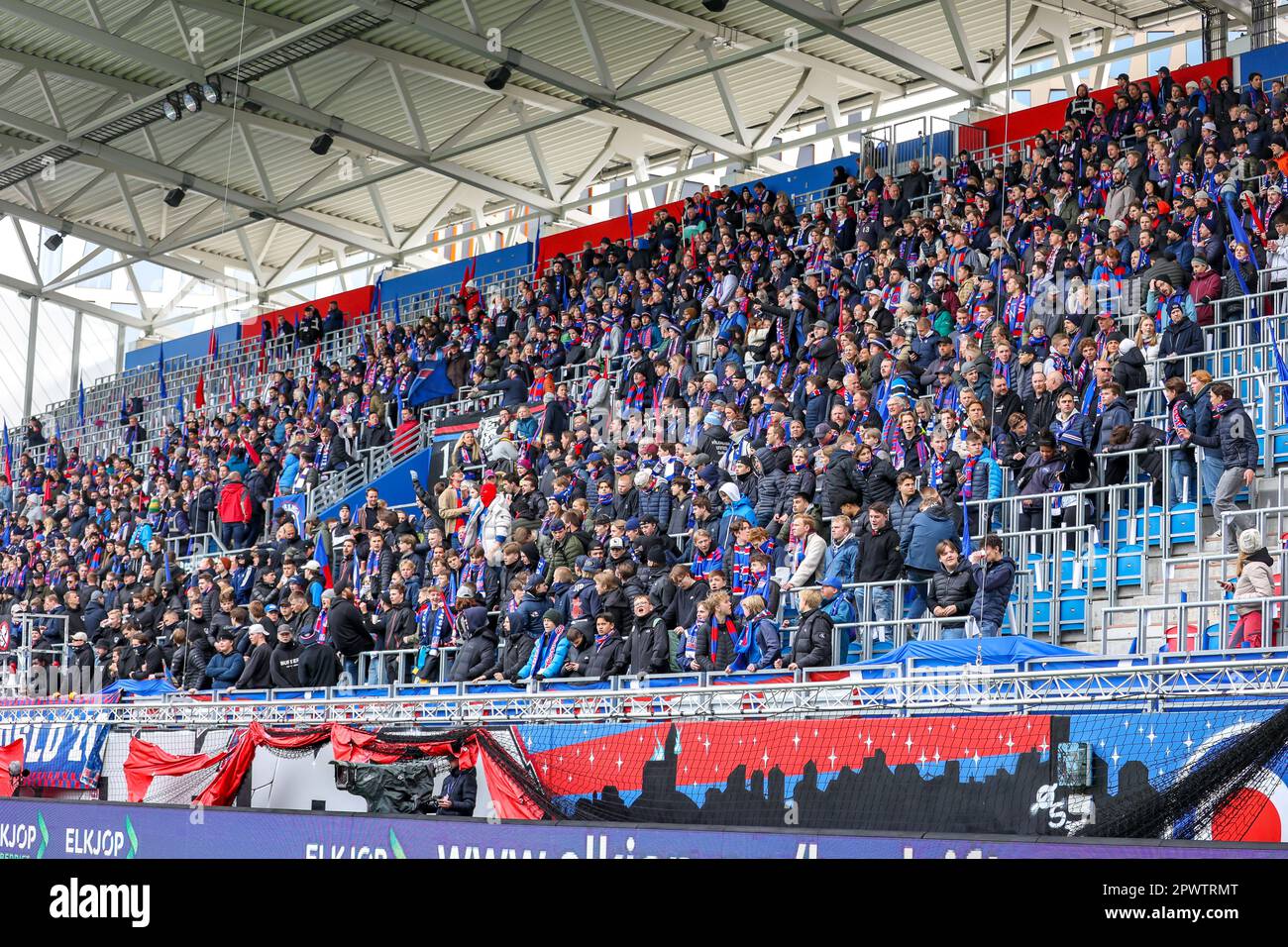 Oslo, Norway, 1st May, 2023. Vålerenga supporters Østblokka in the ...