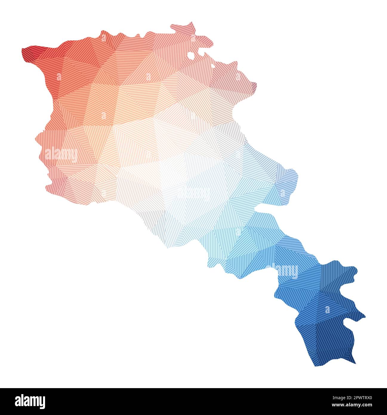 Map of Armenia. Low poly illustration of the country. Geometric design ...