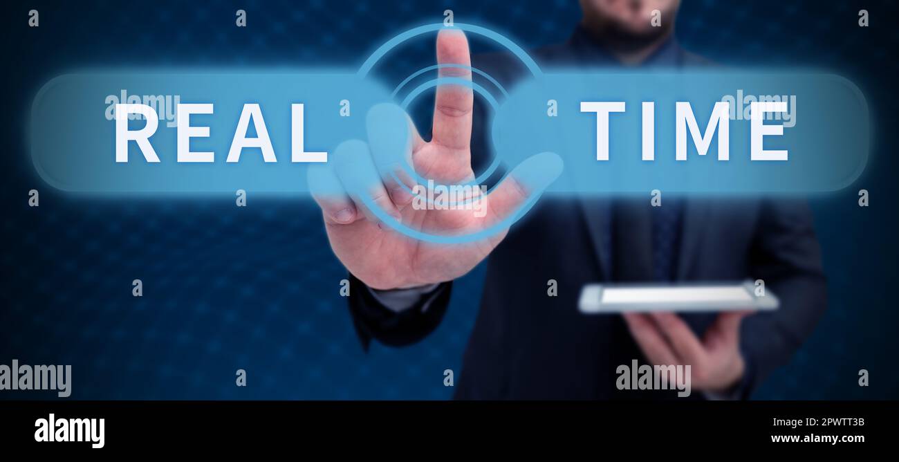 Handwriting text Real Time, Conceptual photo the actual time during ...