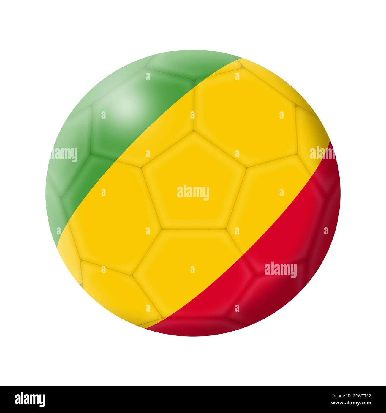A Congo soccer ball football 3d illustration isolated on white with ...
