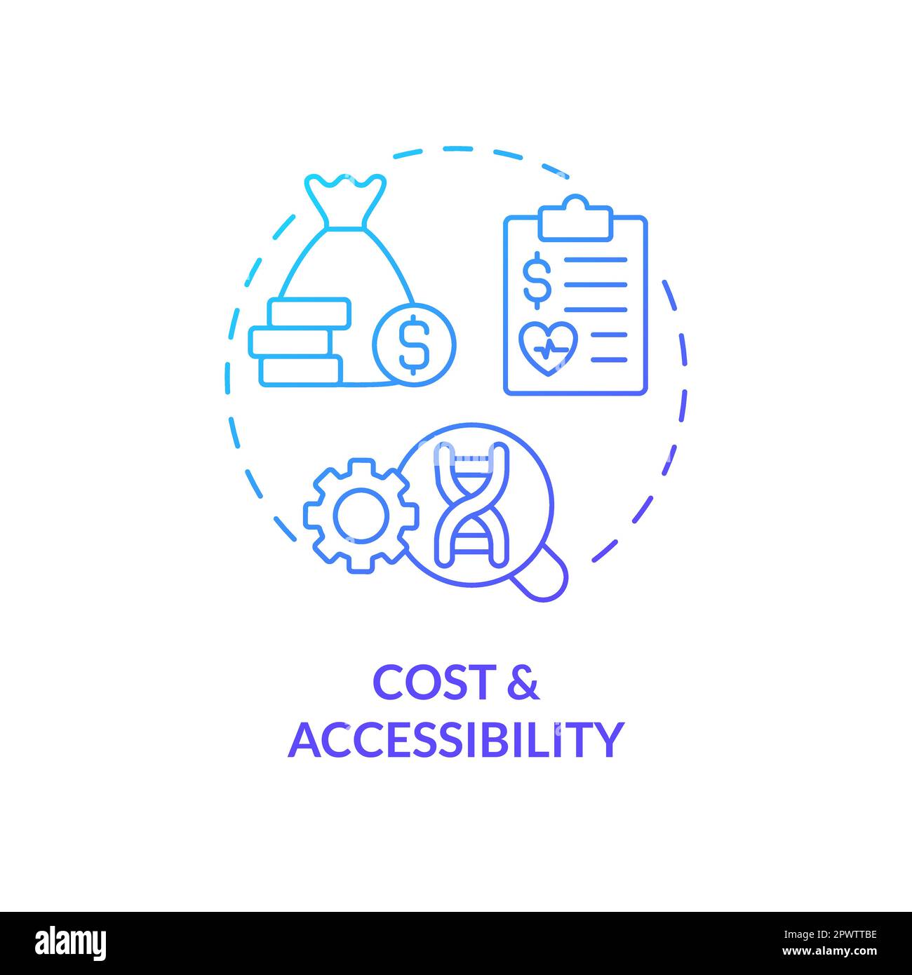 Cost and accessibility blue gradient concept icon Stock Vector Image ...