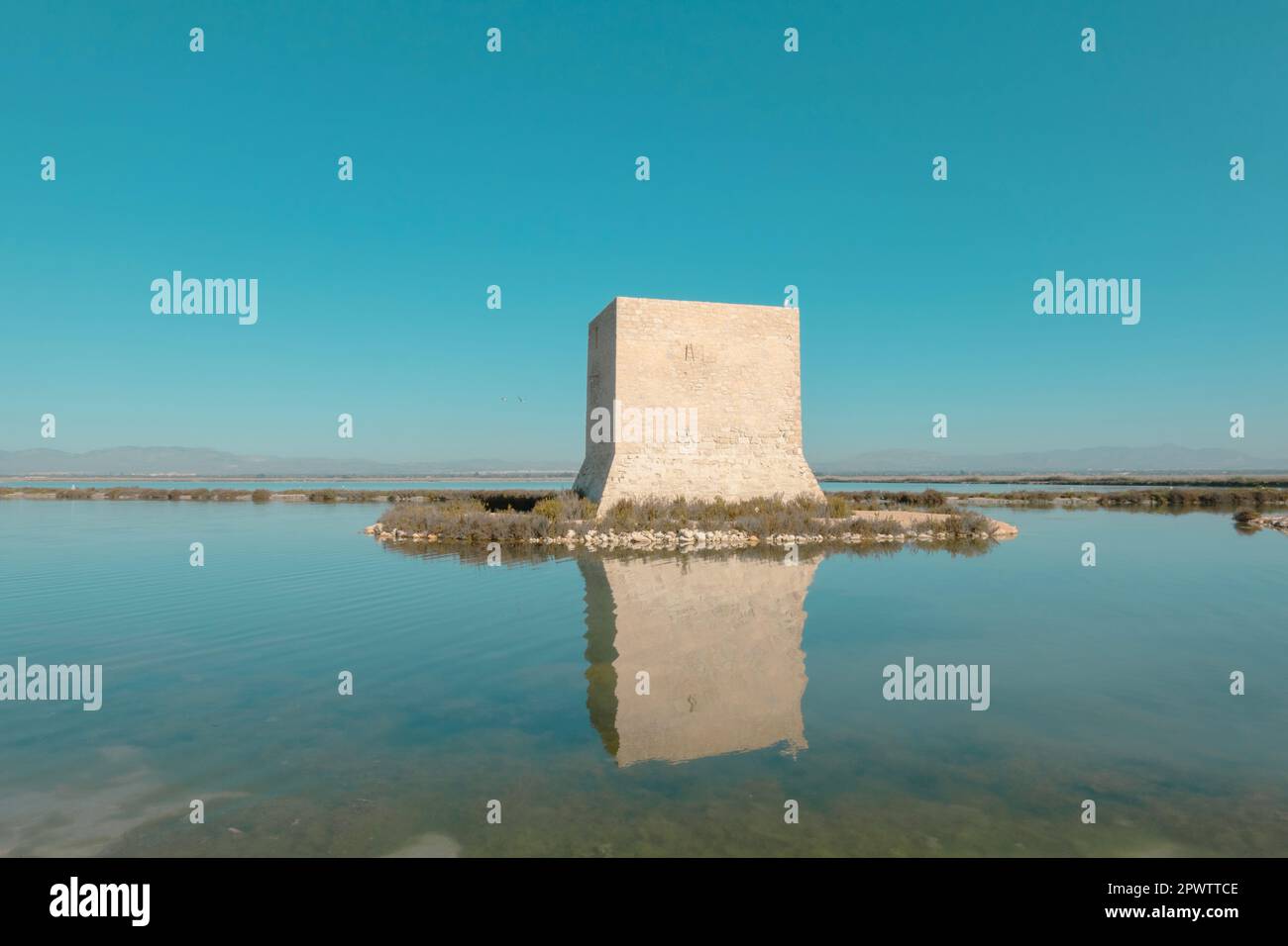 Tamarit Tower in Santa Pola nature park, province of Alicante, Spain ...