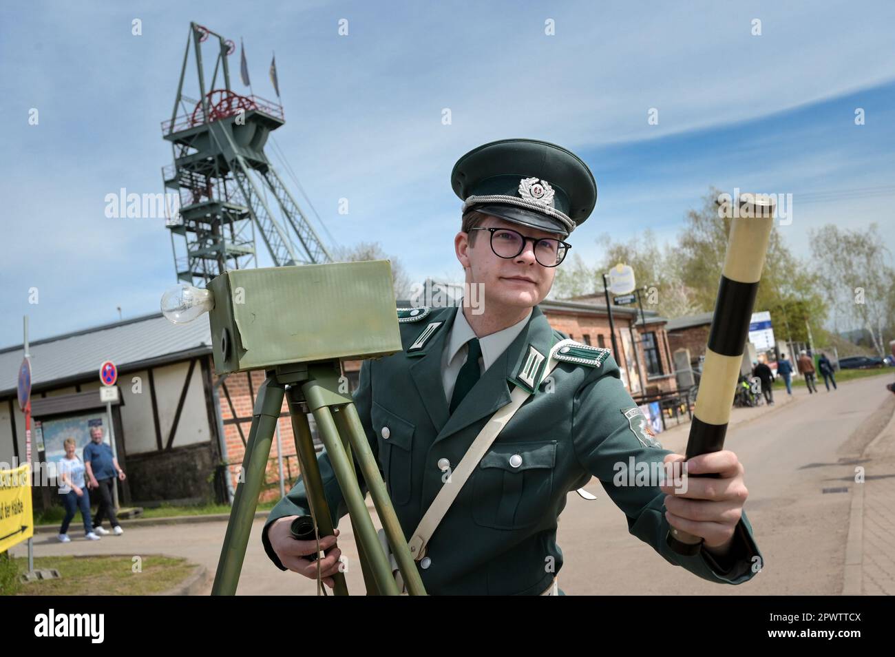 Wettelrode, Germany. 01st May, 2023. Lucas Eggert, dressed as a GDR ...