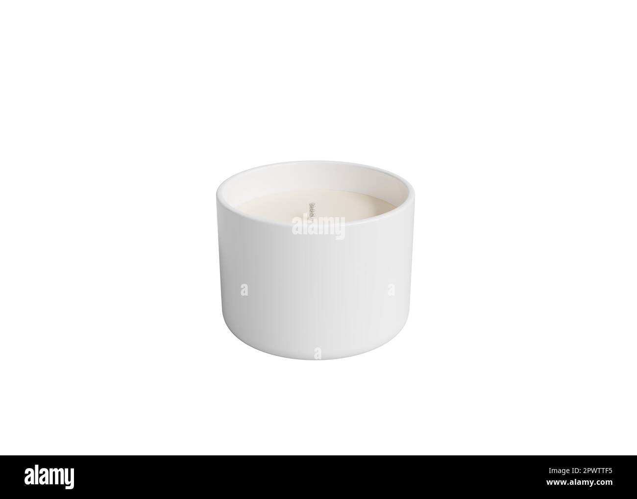 Open white ceramic candle jar isolated on transparent background 3D render Stock Photo - Alamy