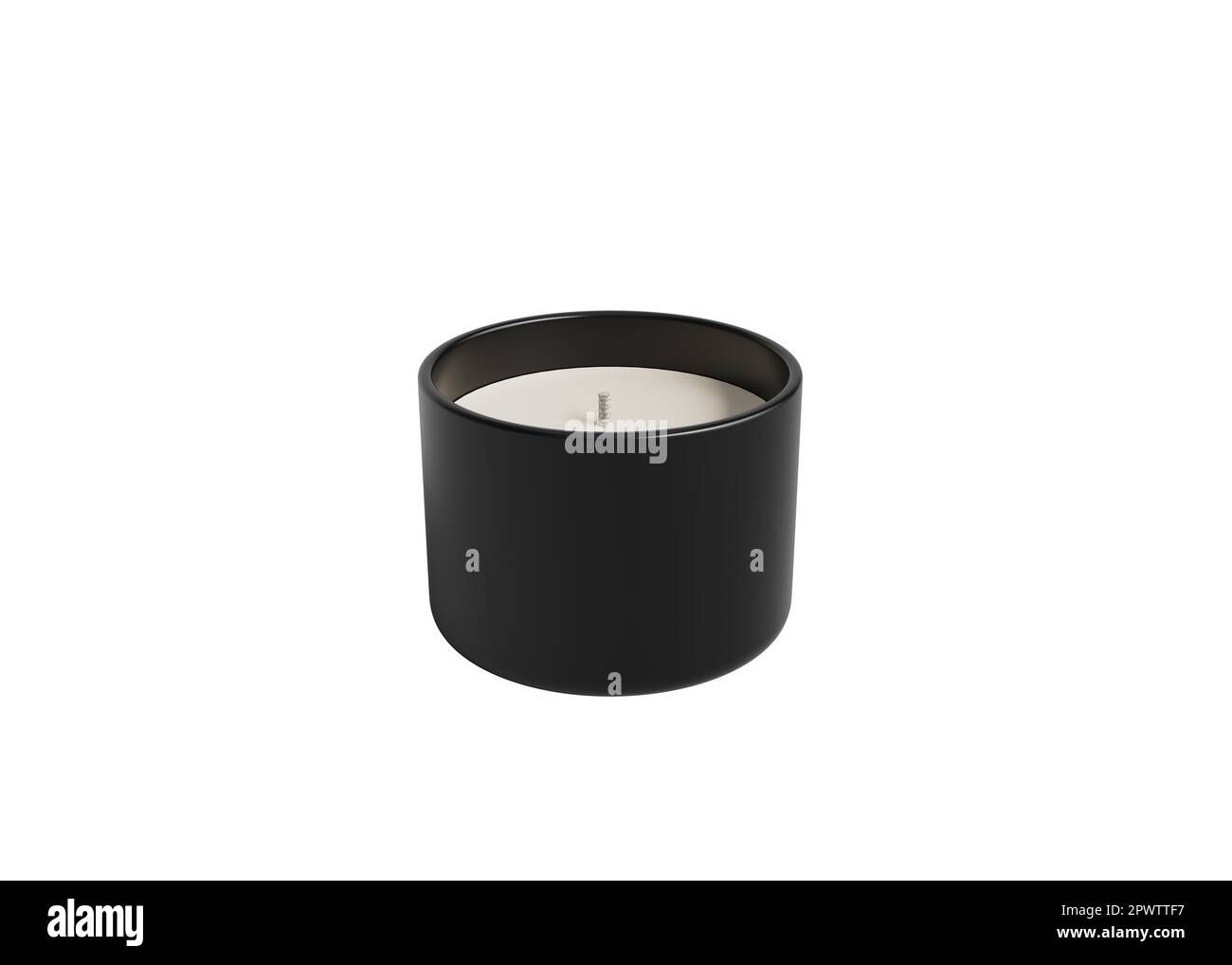 Open black ceramic candle jar isolated on transparent background 3D render Stock Photo - Alamy