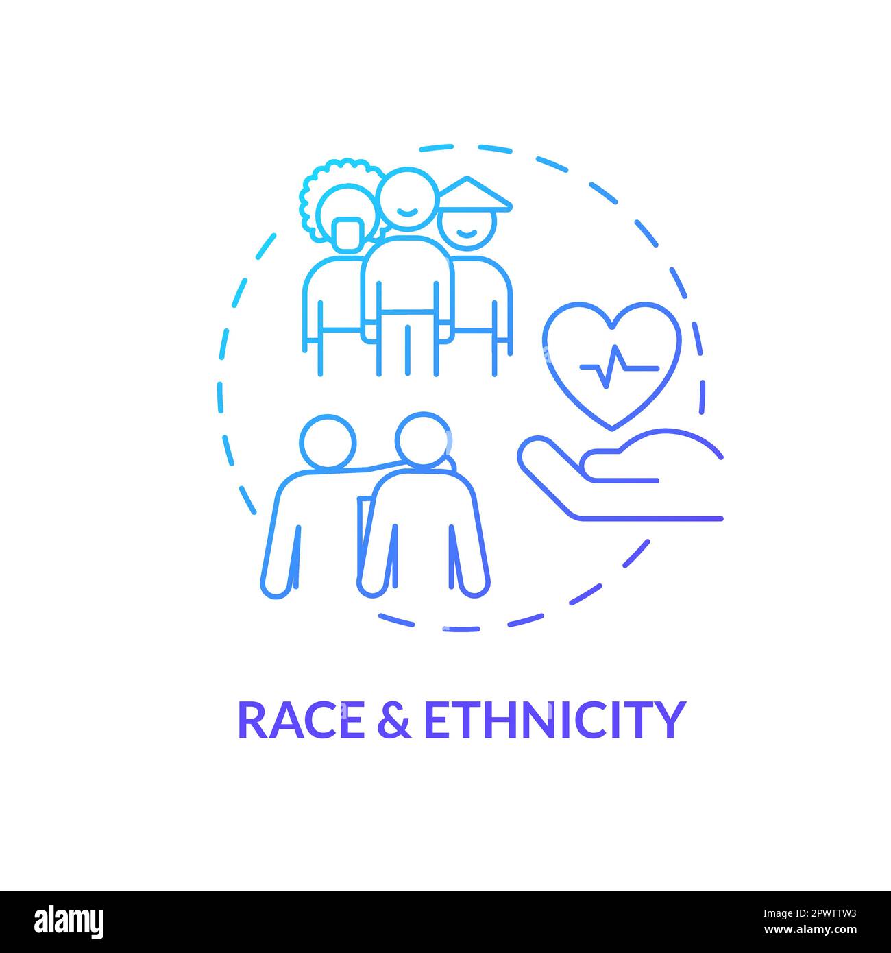 Race and ethnicity blue gradient concept icon Stock Vector Image & Art ...