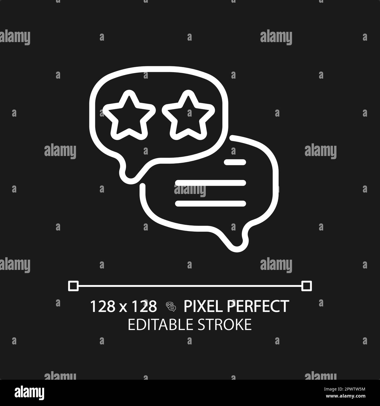 Feedback pixel perfect white linear icon for dark theme Stock Vector ...