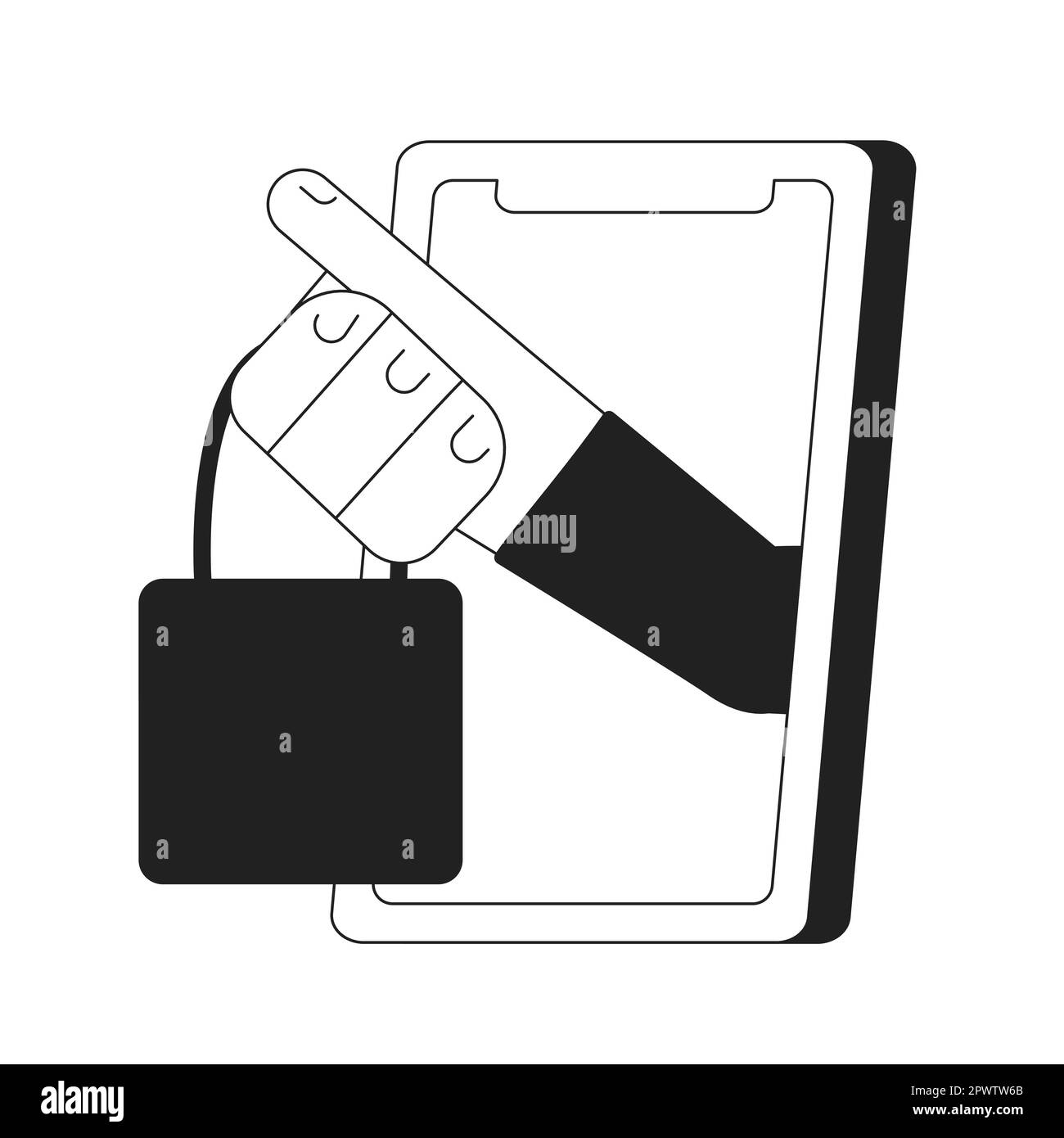 Successful shopping experience with mobile app monochrome concept ...