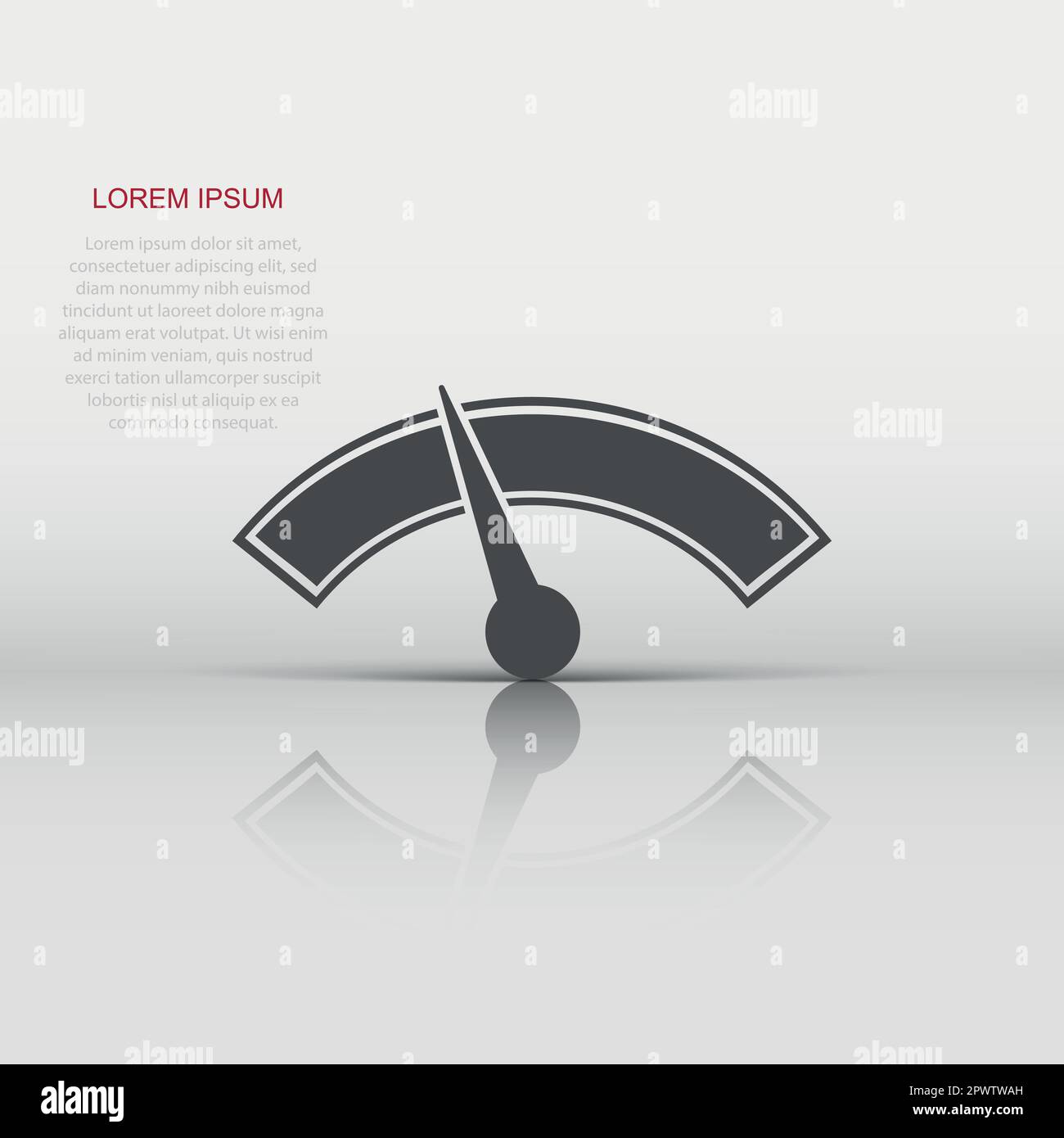 Vector dashboard icon in flat style. Level meter sign illustration ...