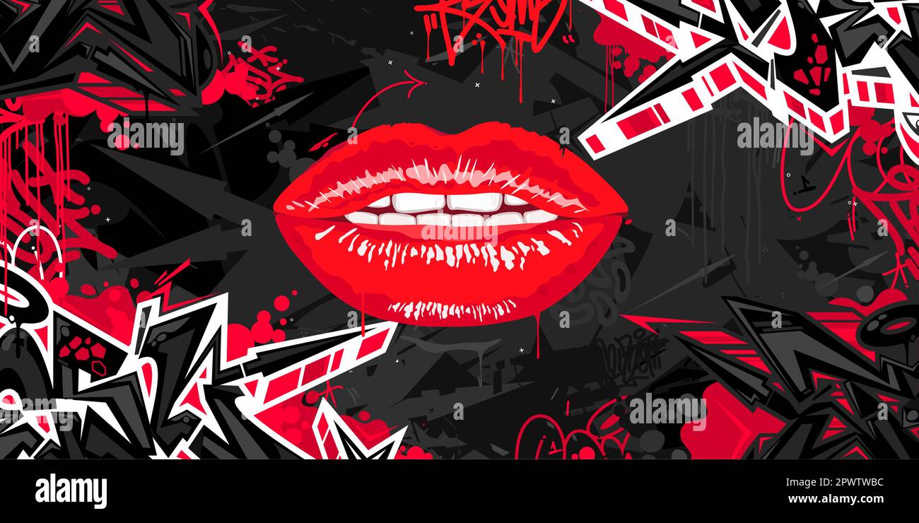 Abstract Urban Colorful Futuristic Street Art Graffiti Style Background ...