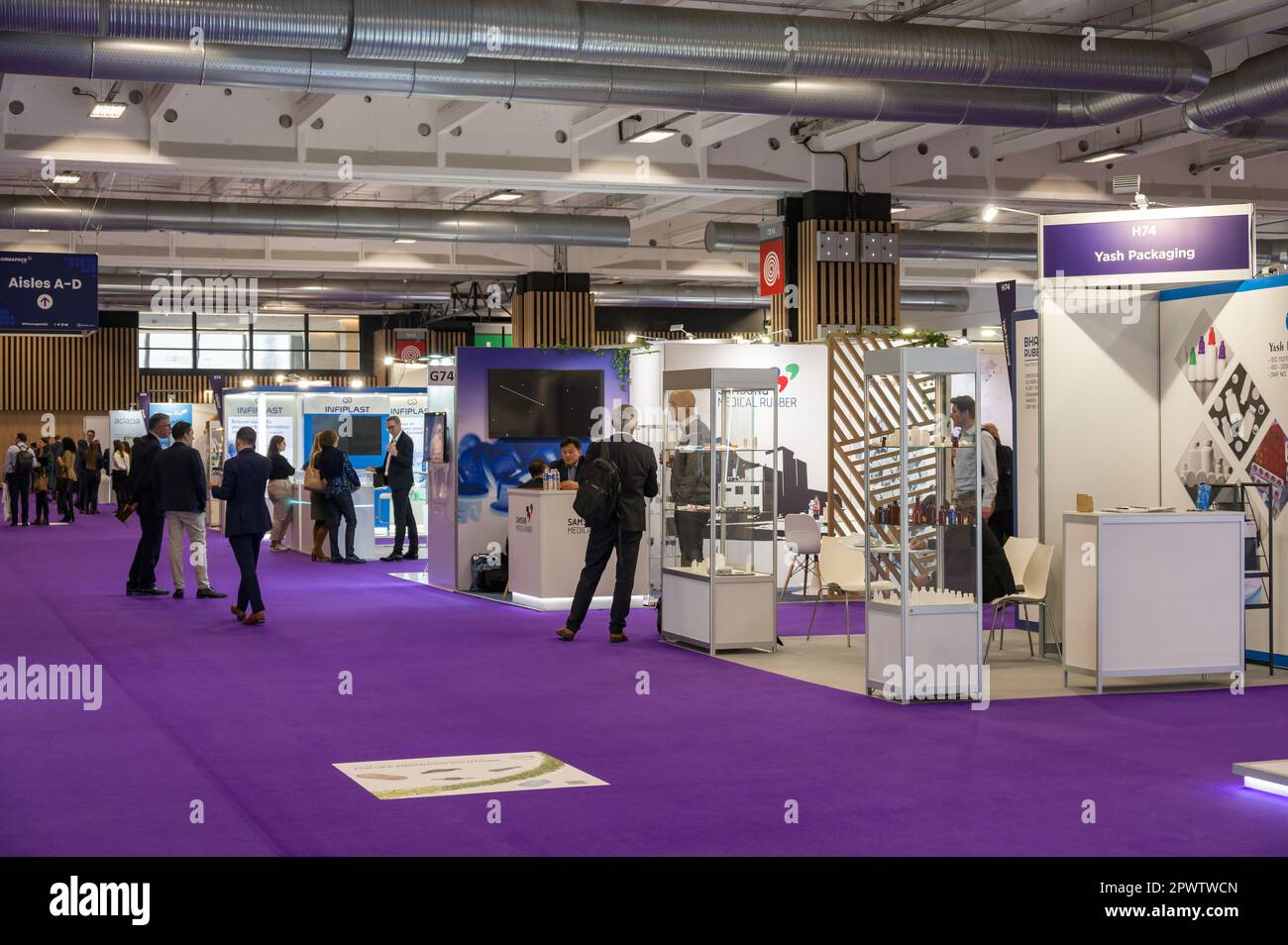 Paris Pharmapack 2023 by CPHI, interior exhibition hall of Paris Expo ...