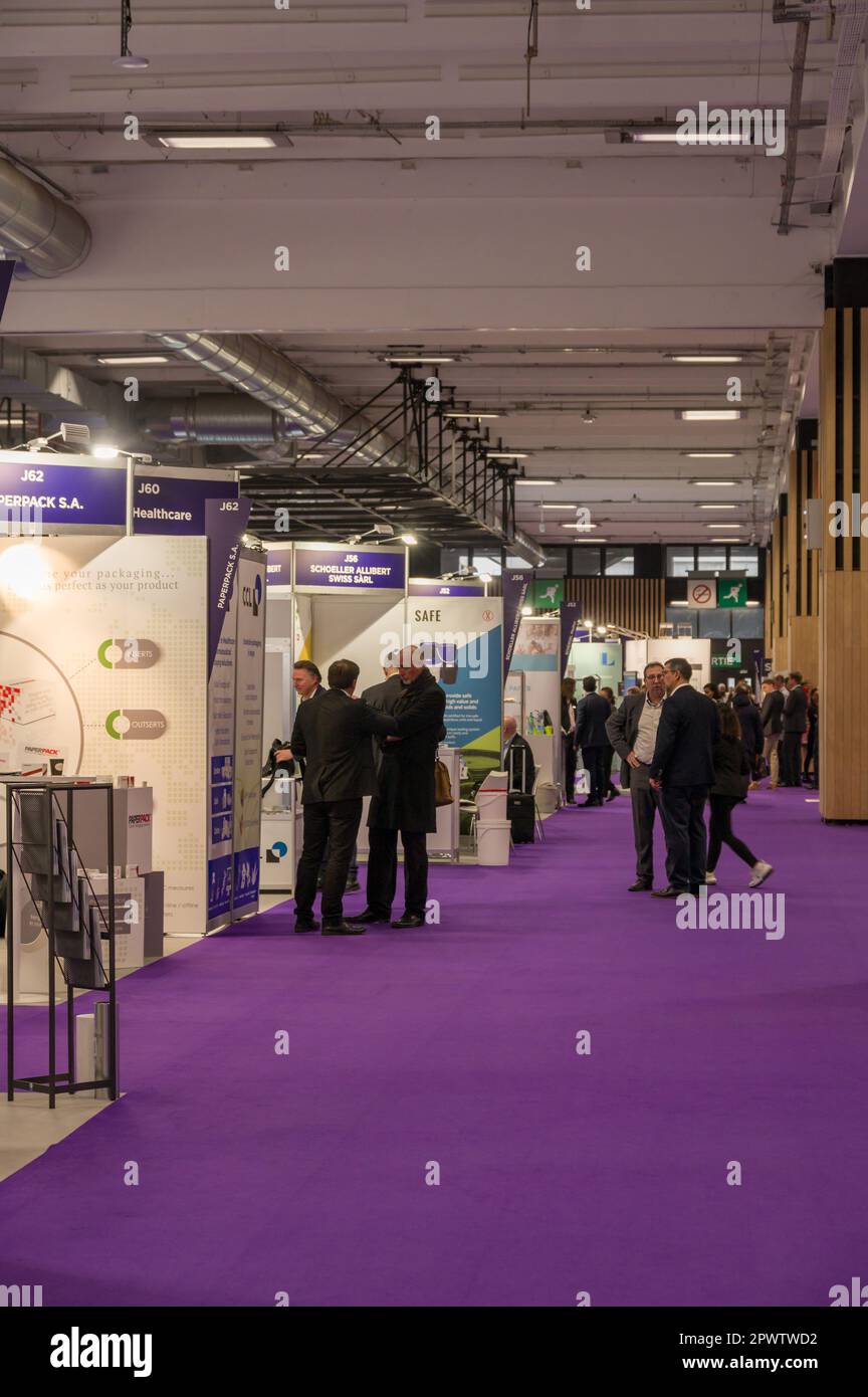 Paris Pharmapack 2023 by CPHI, interior exhibition hall of Paris Expo ...